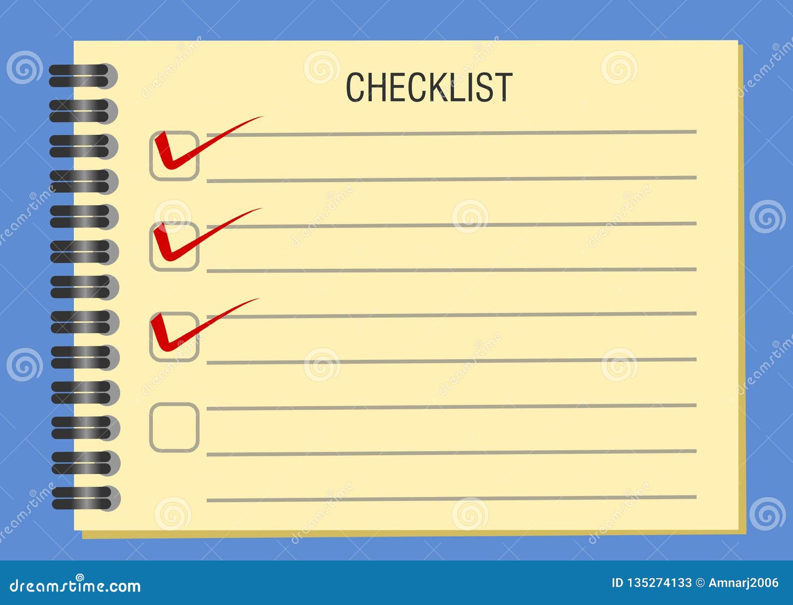 Checklist Book Note on Flat ,business Concept Stock Illustration ...
