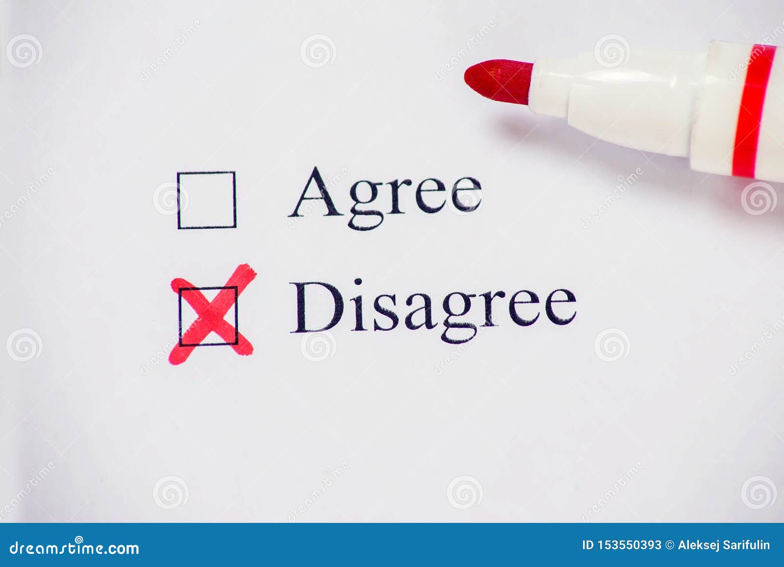 Checklist Box - Agree and Disagree. Check Form Concept Stock Image ...