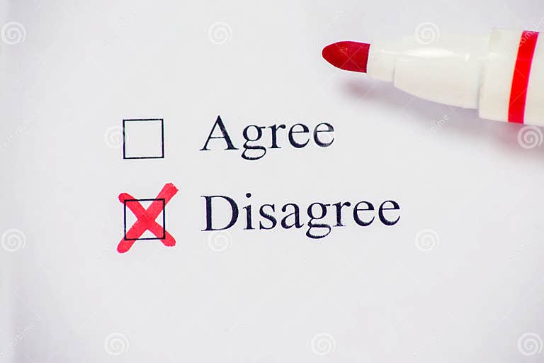 Checklist Box - Agree and Disagree. Check Form Concept Stock Image ...