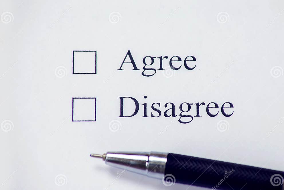 Checklist Box - Agree, Disagree. Check Form Concept Stock Photo - Image ...