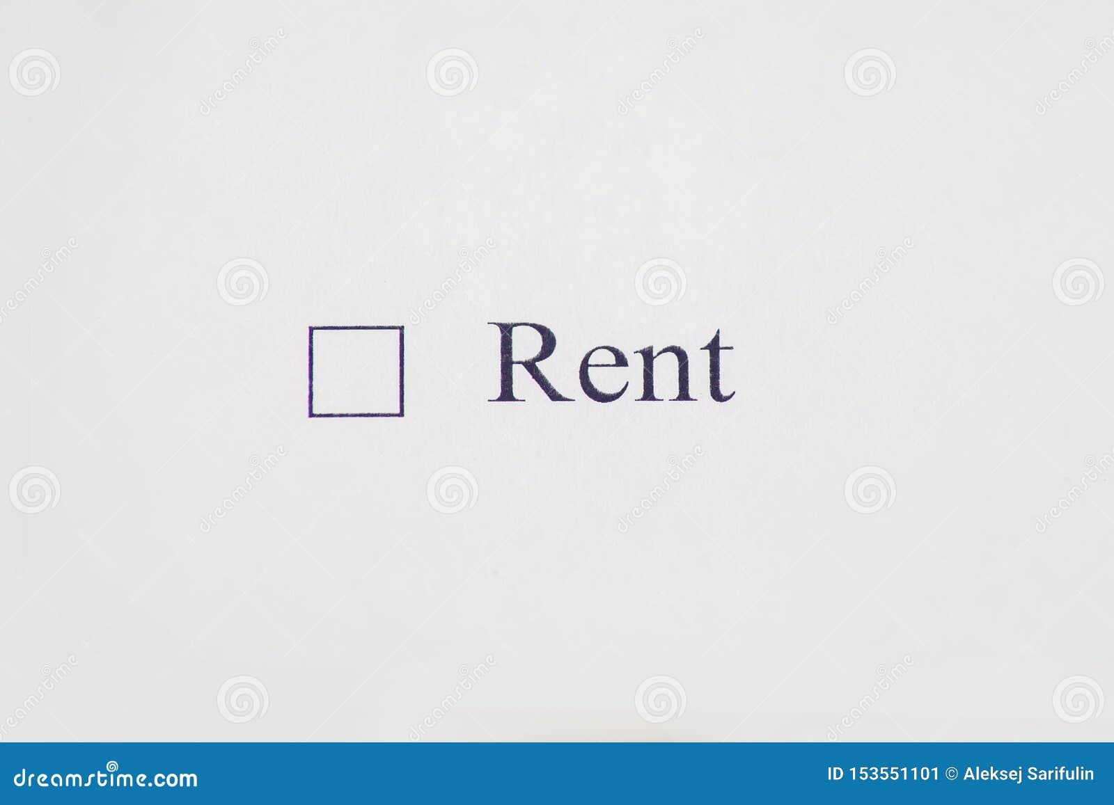 Checklist Box - Rent. Check Form Concept Stock Image - Image of ...
