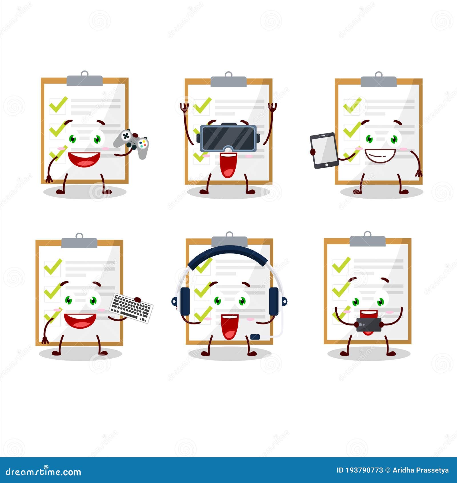 Checklist Cartoon Character are Playing Games with Various Cute ...