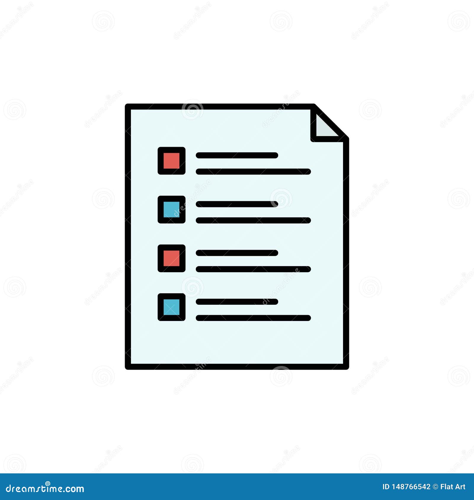 Checklist, Check, File, List, Page, Task, Testing Flat Color Icon ...