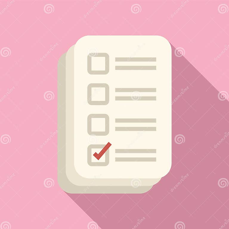 Checklist with Checked Box for Showing Completing Tasks in Flat Style ...