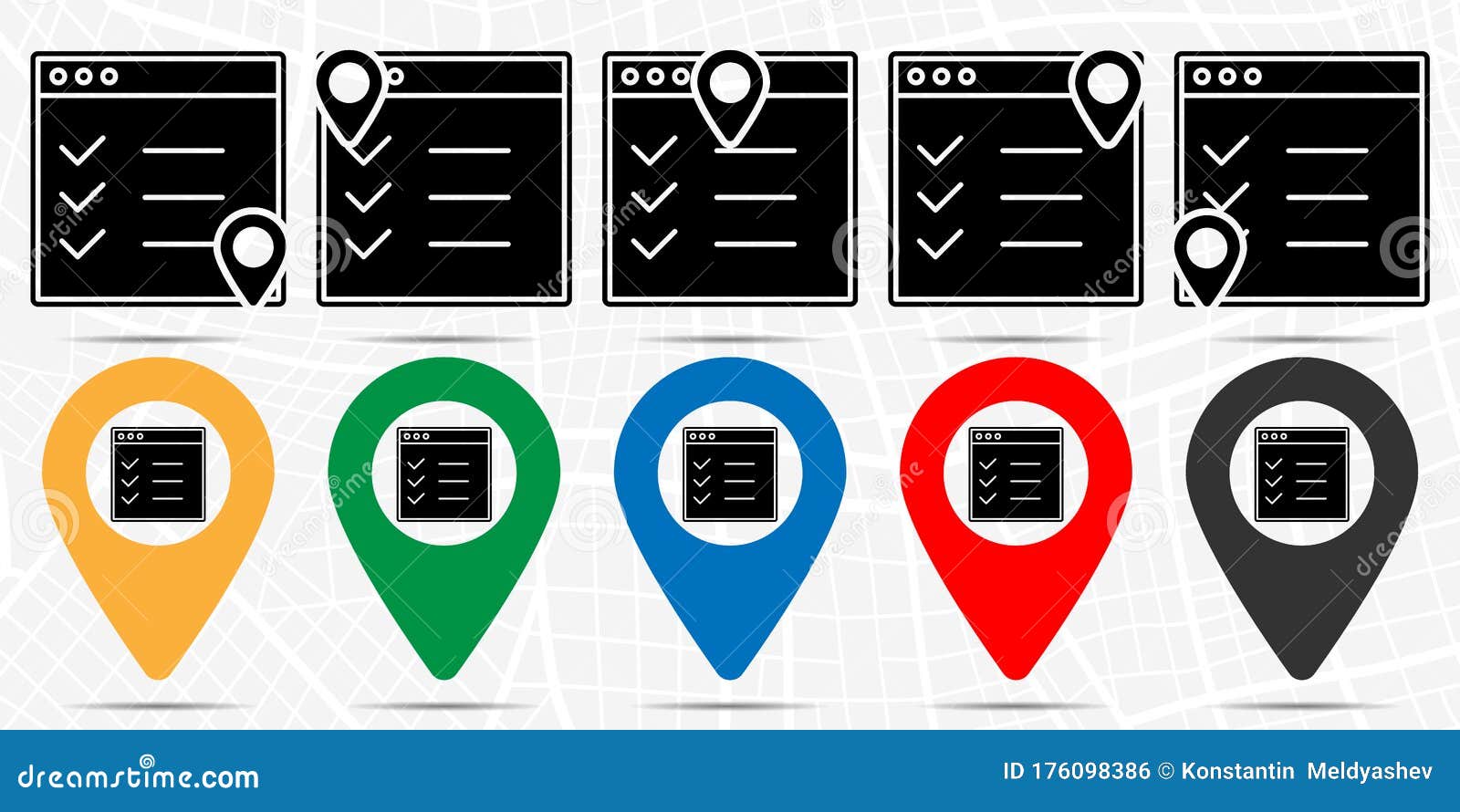 Checklist, Checkmark Icon in Location Set. Simple Glyph, Flat ...