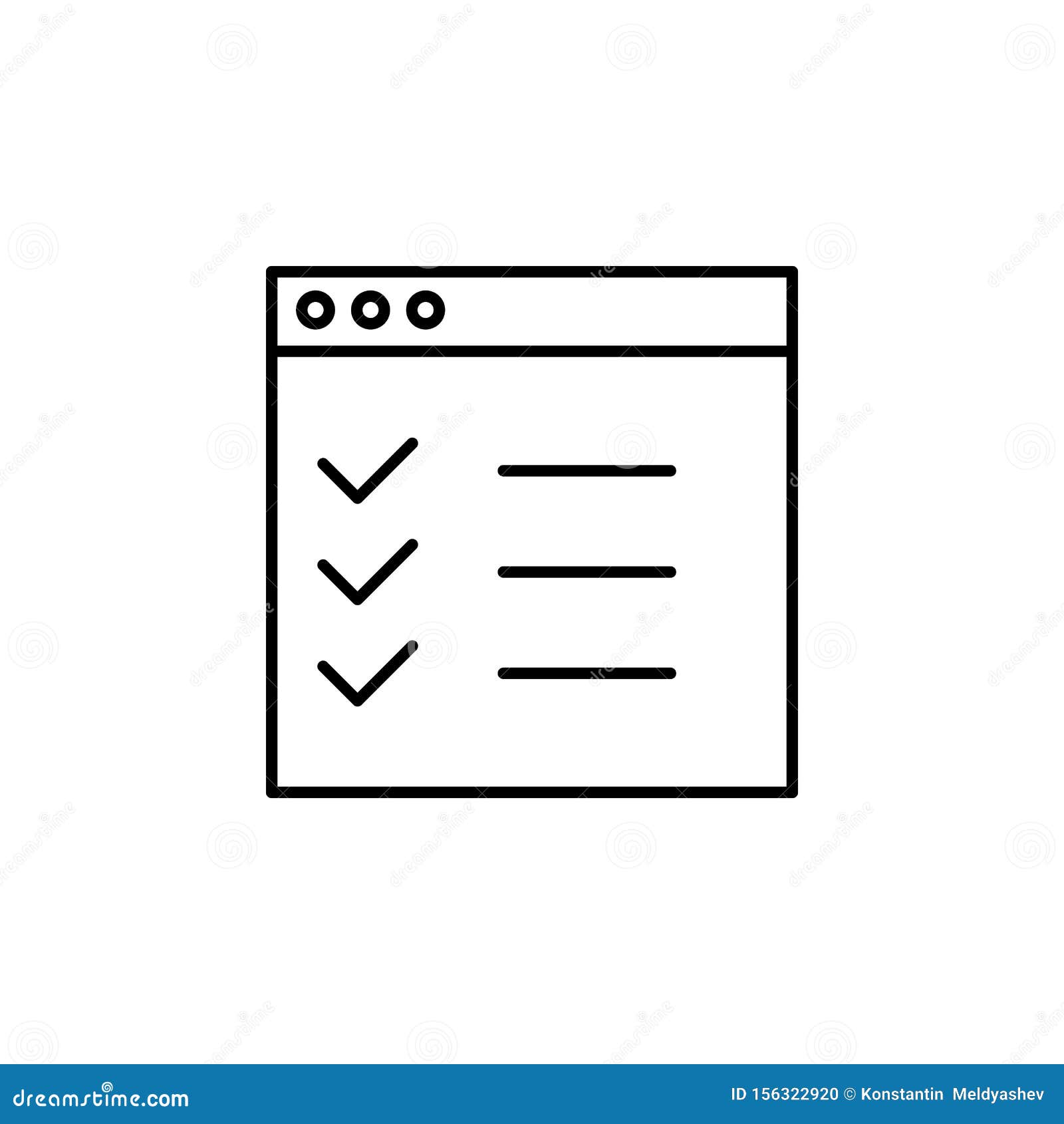Checklist, Checkmark Icon. Simple Outline Vector of Web Design Development Set Icons for UI and ...