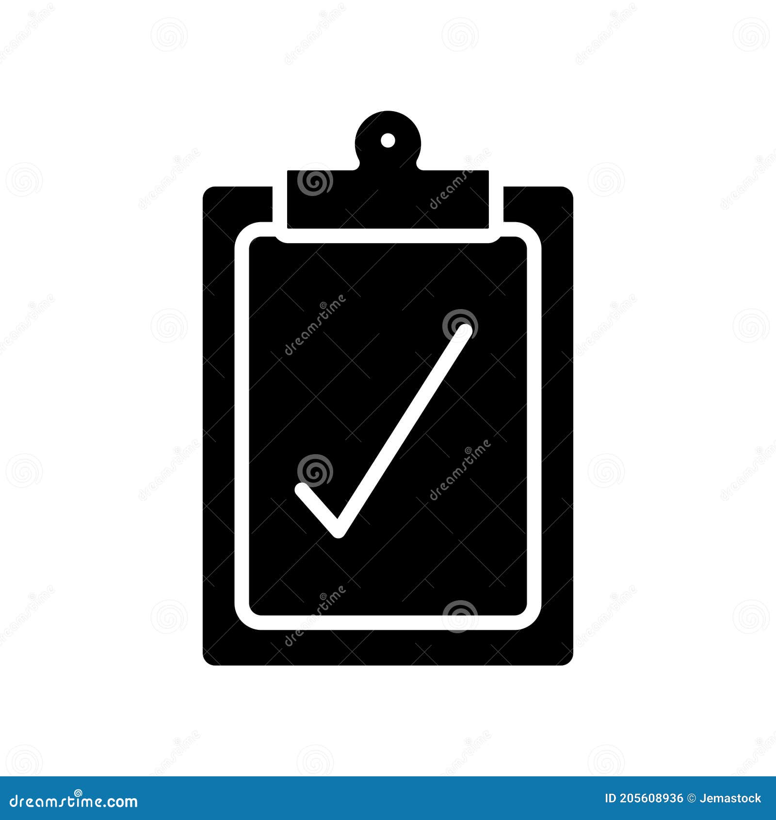 Checklist Clipboard Document Silhouette Style Stock Vector ...