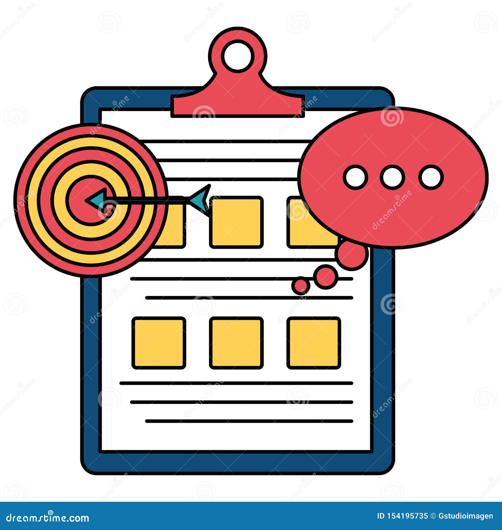 Checklist Clipboard Document with Target and Speech Bubble Stock ...