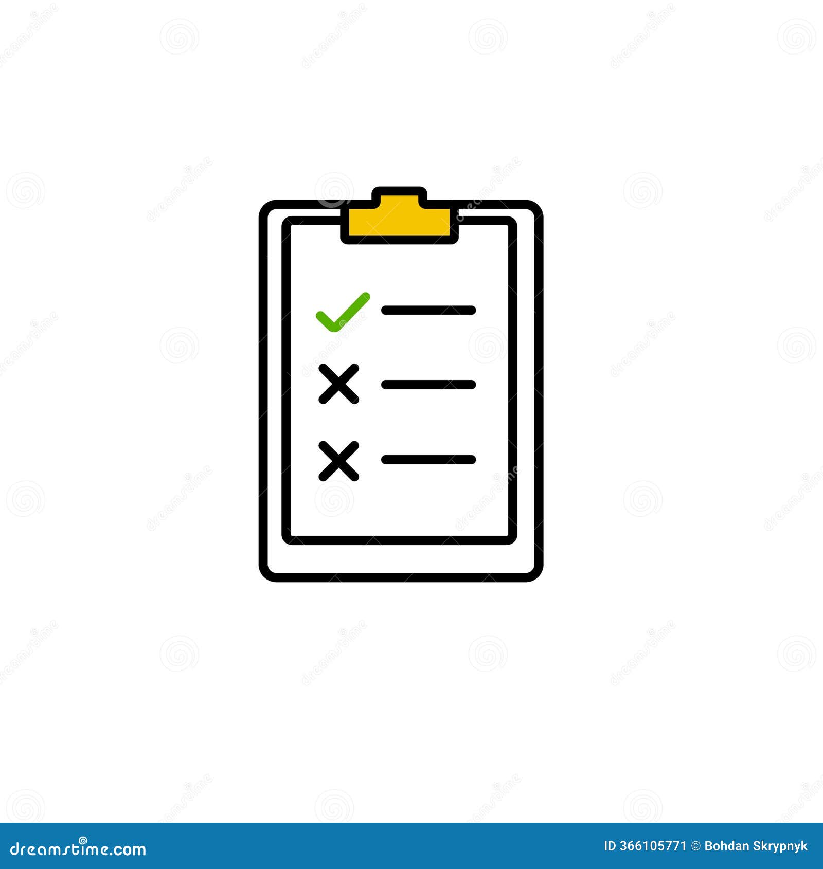 Checklist With Cross Icon. Clipboard With Red X Marks Vector ...