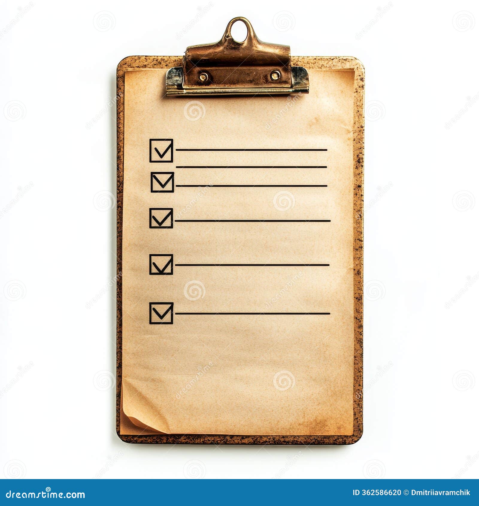 Checklist on a Clipboard, Isolated with a Transparent Background. Stock ...