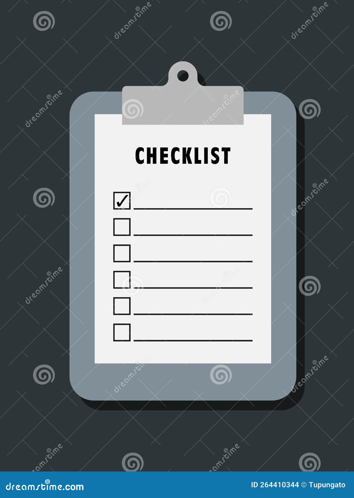 Checklist Clipboard Vector Template Stock Vector - Illustration of ...