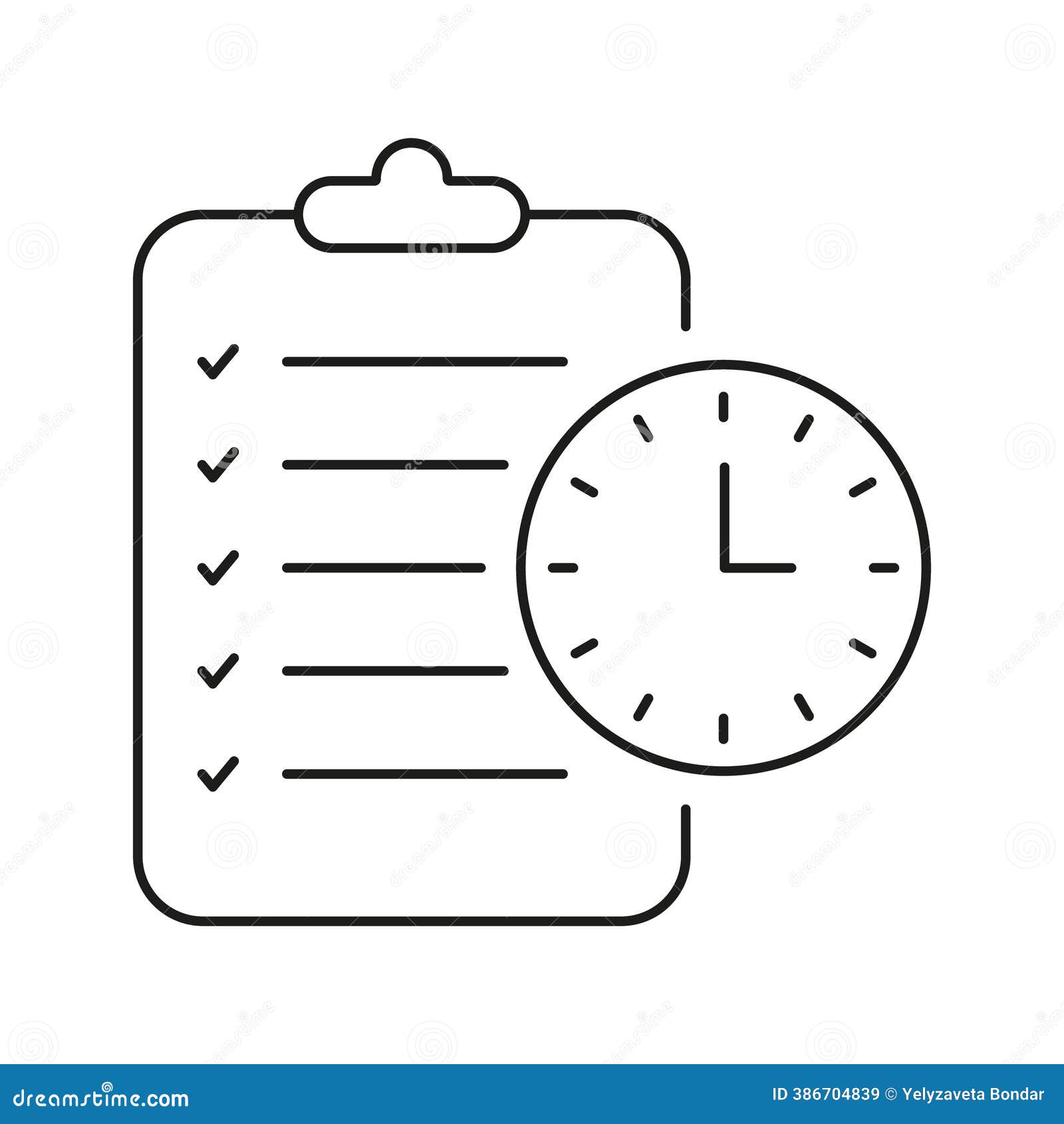 Time Tracking Linear Icons Set. Efficiency, Productivity, Clocking ...