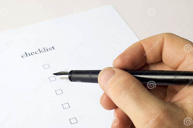 Checklist close up stock image. Image of questionnaire - 4051849
