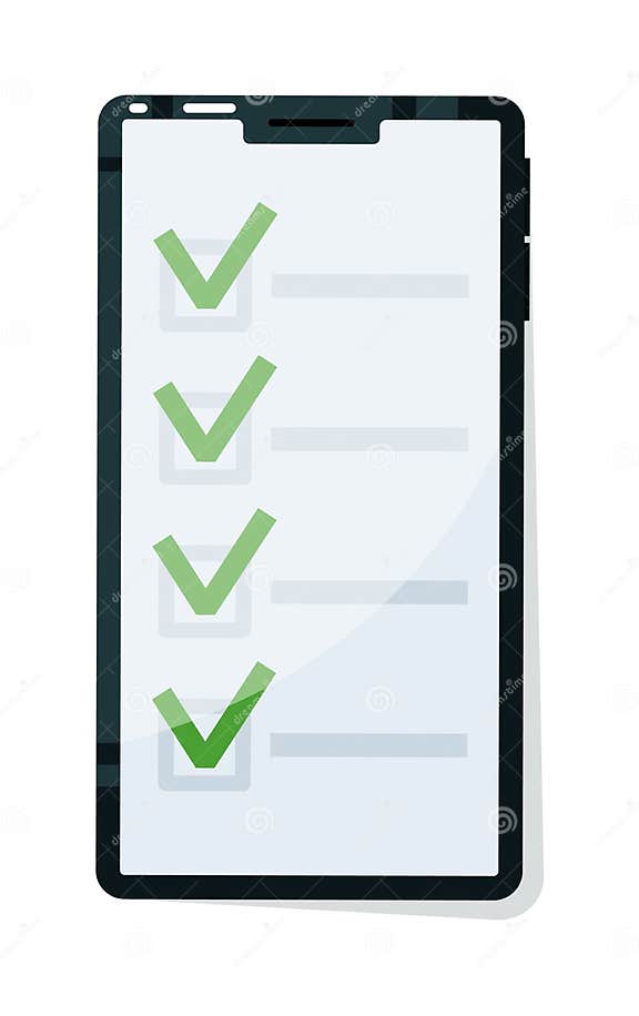 Checklist with Complete Task or Passed Exam Tick Mark Stock Vector ...