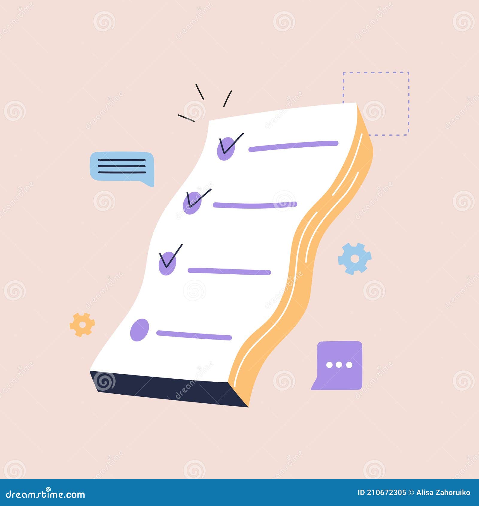 Checklist with Complete Tasks and Goals Stock Vector - Illustration of ...