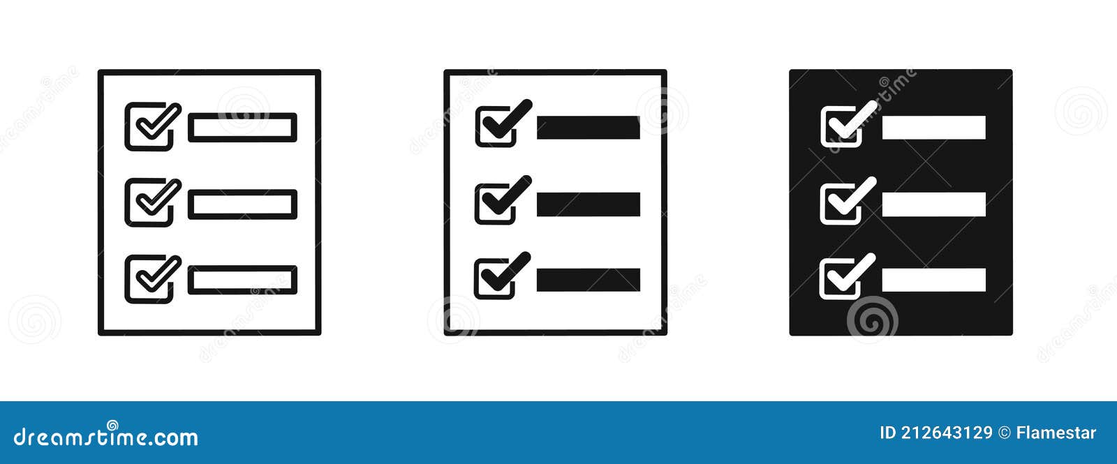 Checklist, Complete Tasks, To-do List Icons Set. Flat Design Graphic ...