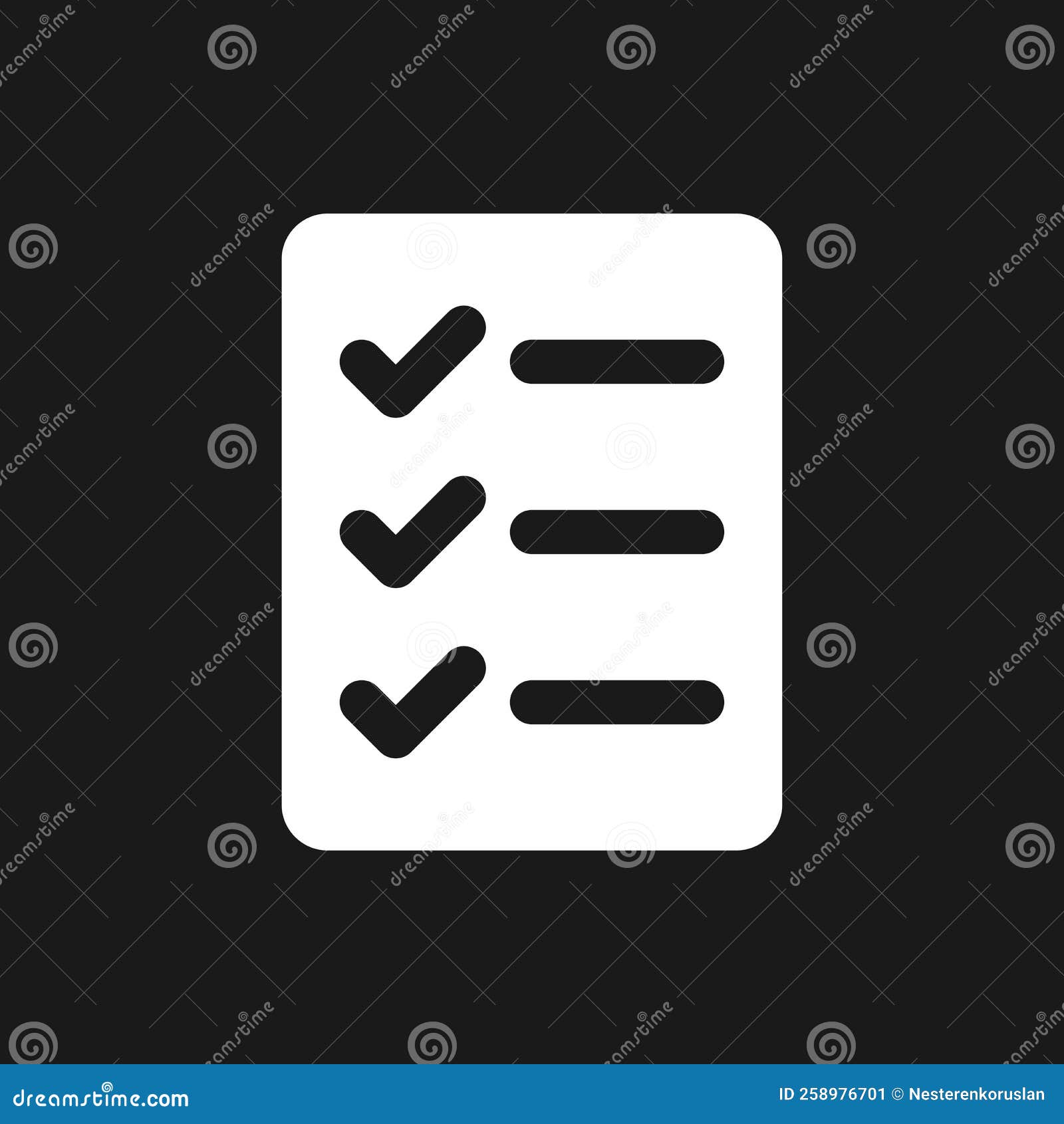 Checklist of Completed Tasks Pixel Dark Mode Glyph Ui Icon Stock Vector ...