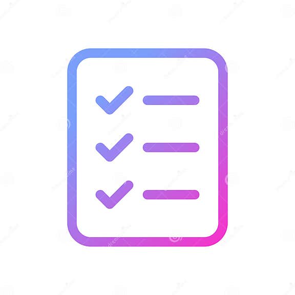 Checklist of Completed Tasks Pixel Perfect Gradient Linear Ui Icon ...