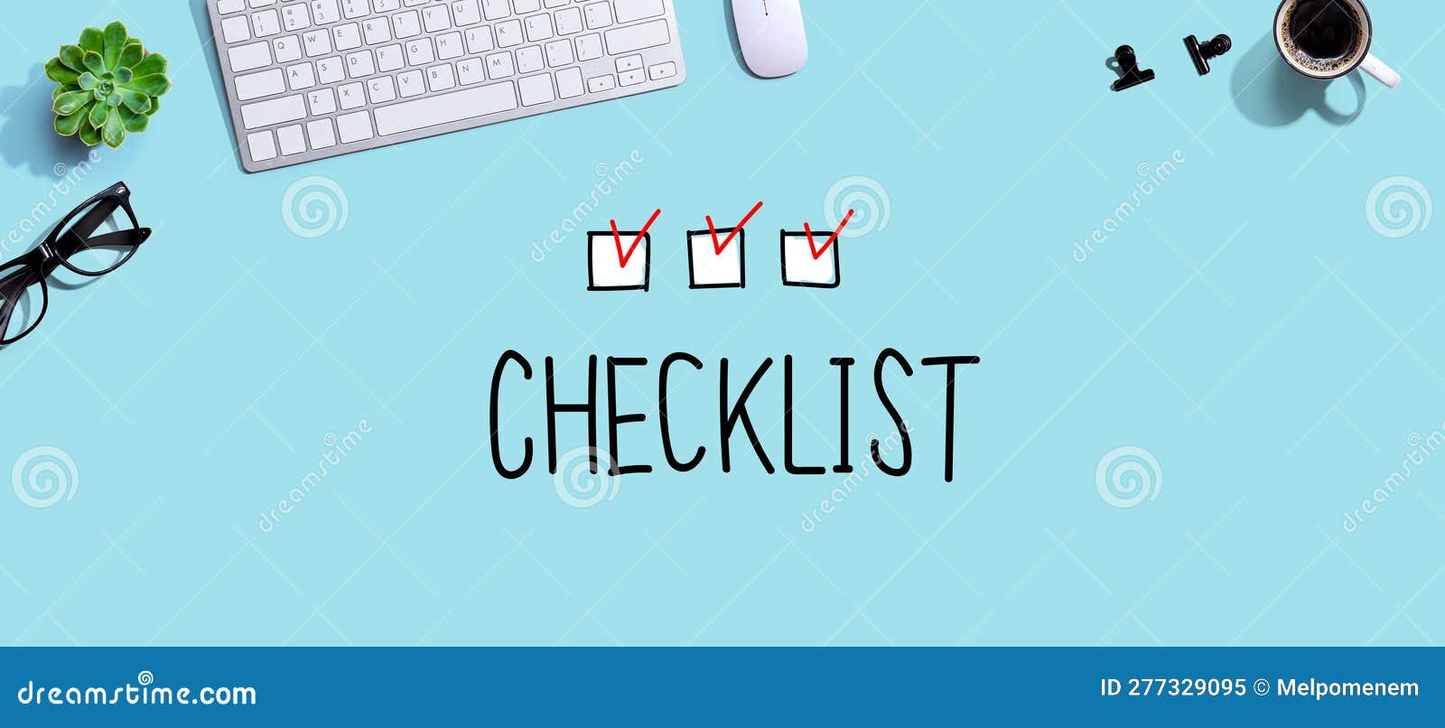Checklist with a Computer Keyboard Stock Image - Image of view ...