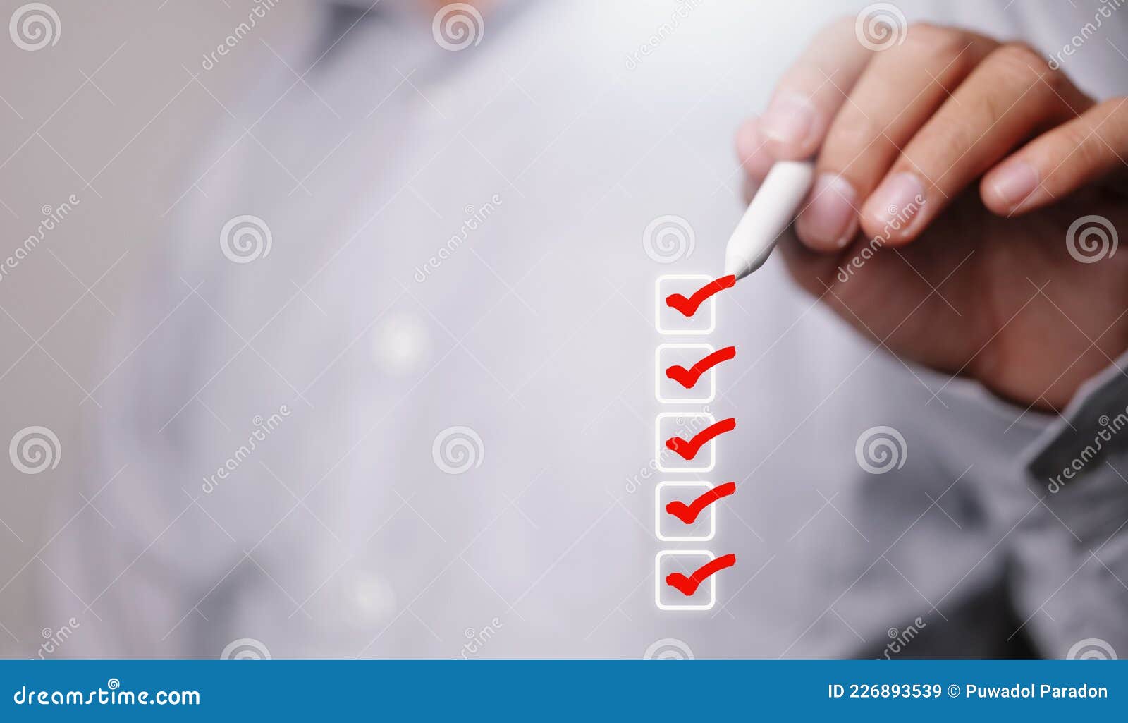 Checklist Concept, Businessman Checking Mark on the Check Boxes Stock ...