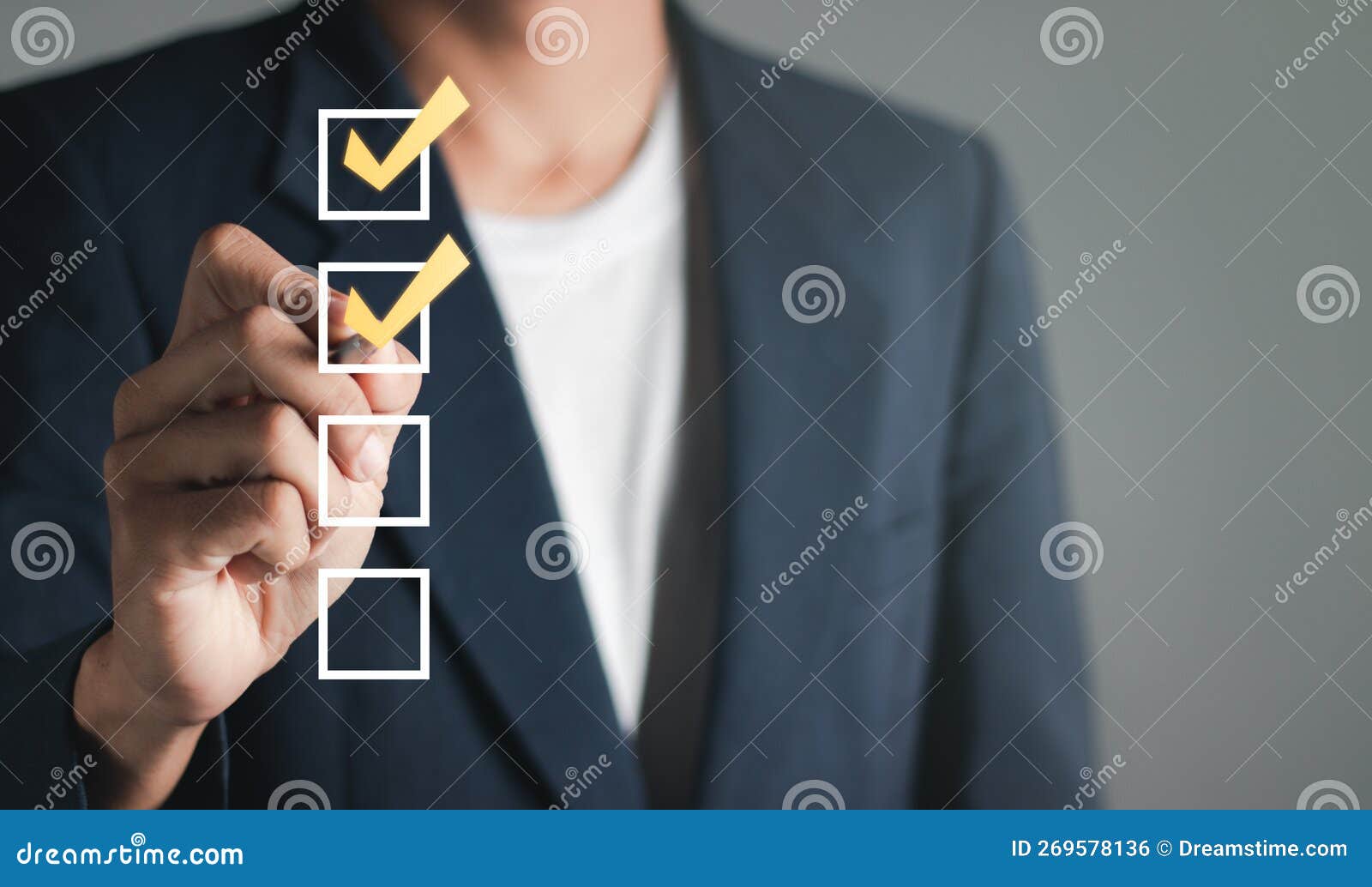 Quick Checklist, Clipboard Management Concept. Businessman Working ...
