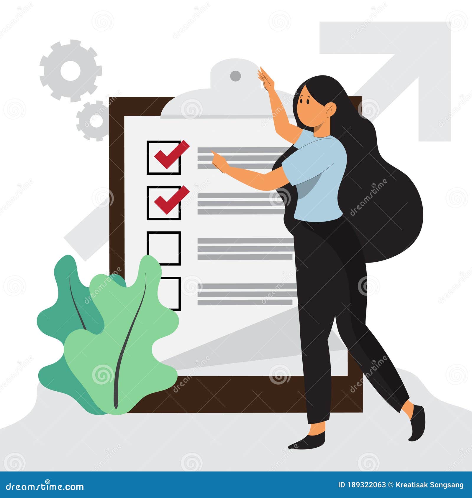 Checklist Concept Flat Vector Design Stock Vector - Illustration of ...
