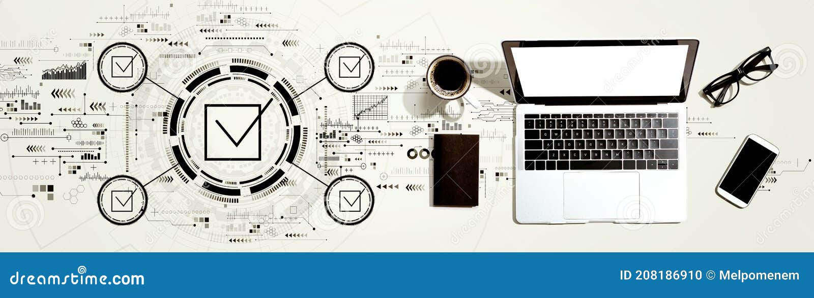 Checklist Concept with a Laptop Computer Stock Photo - Image of ...