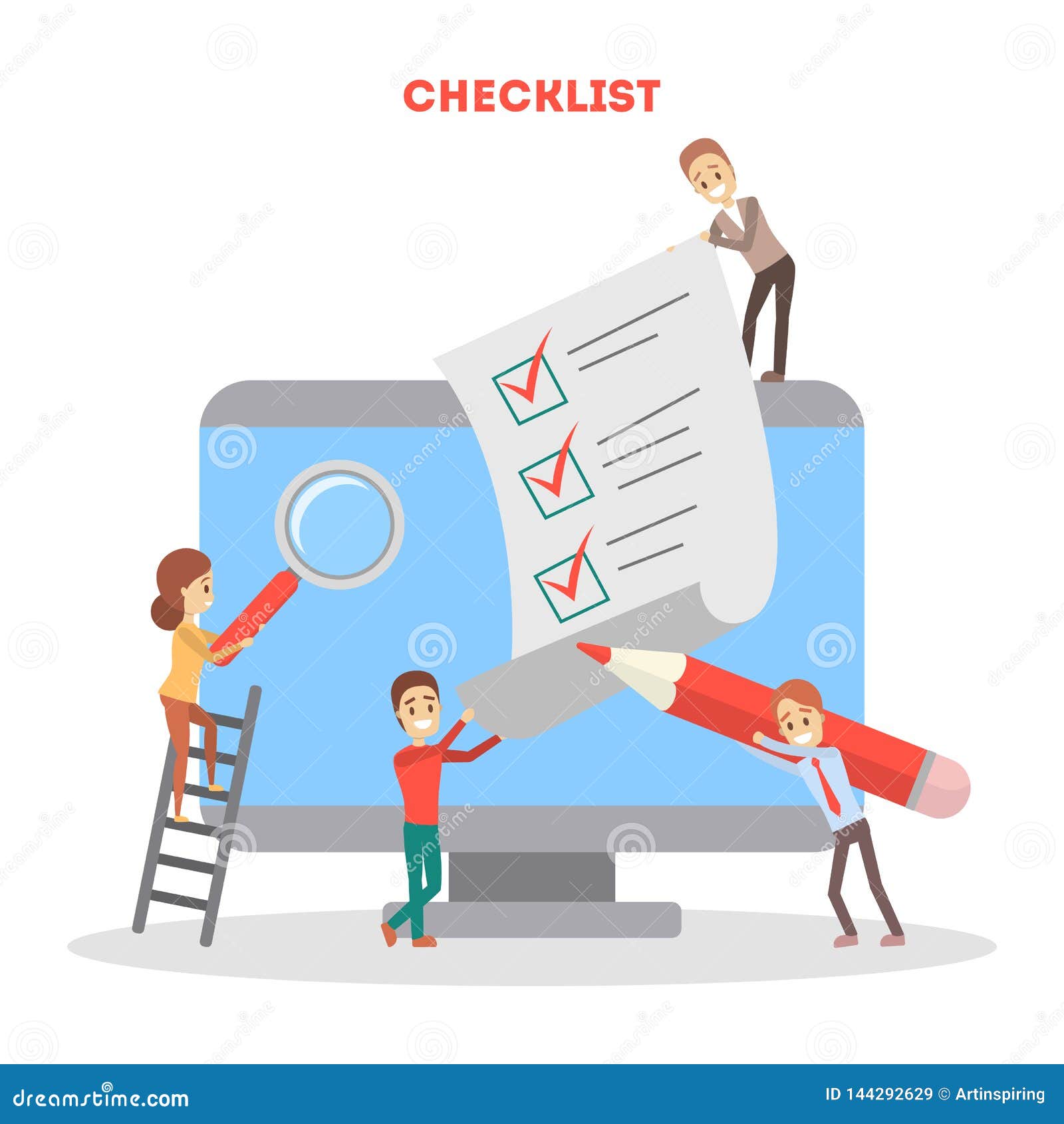 Checklist Concept. People Make Checkmark on Clipboard Stock Vector ... Checklist Concept. People Make Checkmark on Clipboard Stock Vector ...