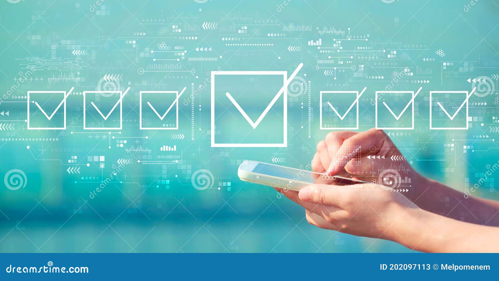 Checklist Concept with Smartphone Stock Illustration - Illustration of ...