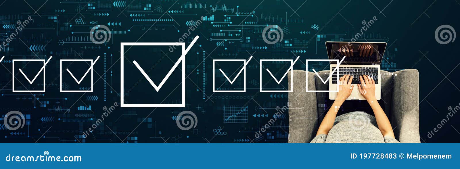 Checklist Concept with Person Using a Laptop Stock Image - Image of ...