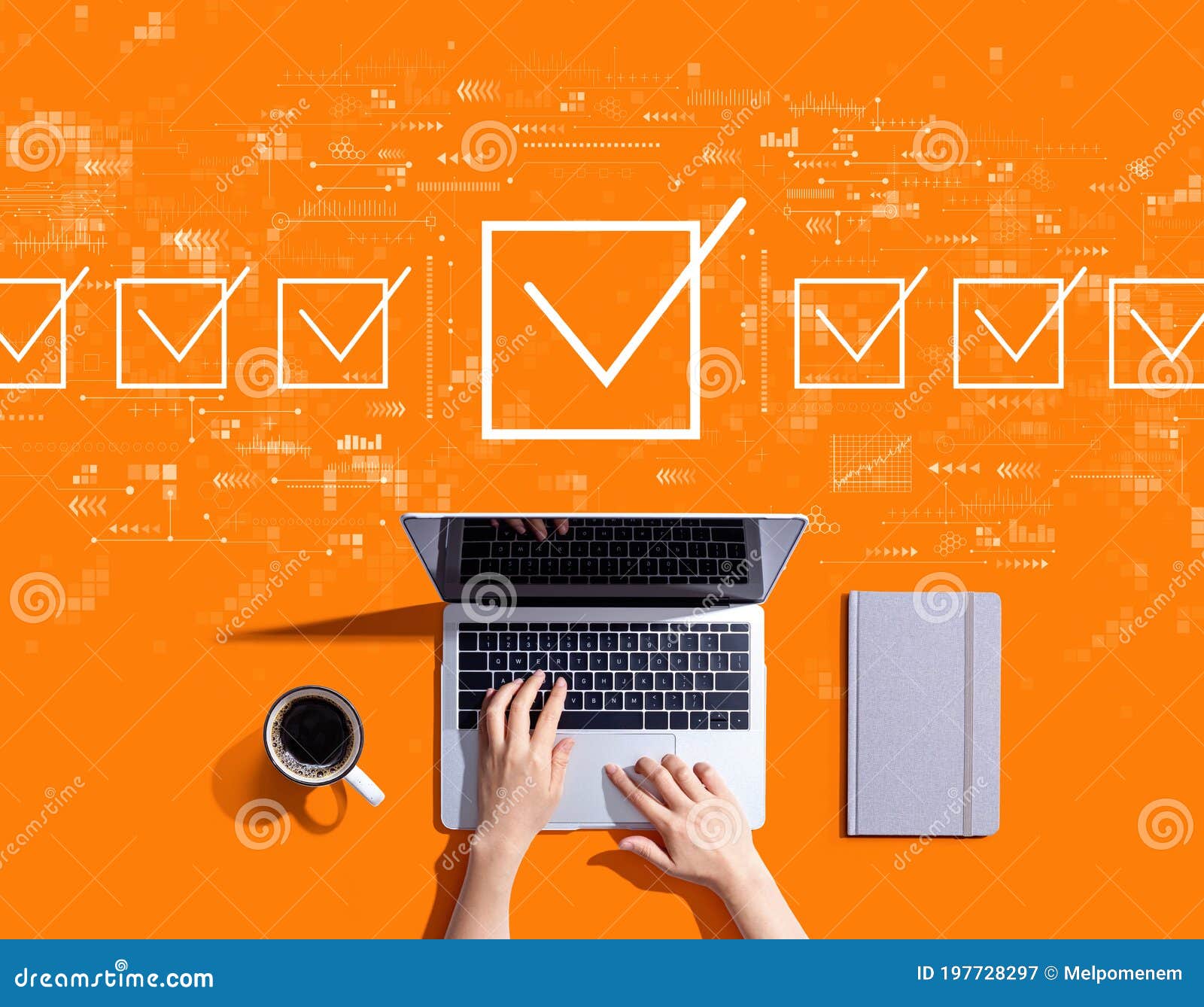 Checklist Concept with Person Using a Laptop Stock Image - Image of ...