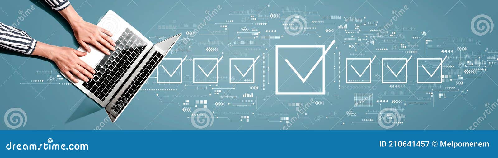 Checklist Concept with Person Using Laptop Editorial Photography ...