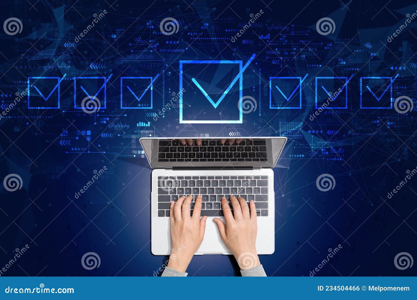 Checklist Concept with Person Using Laptop Stock Photo - Image of desk ...