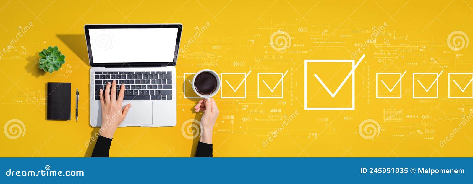 Checklist Concept with Person Using Laptop Computer Stock Image - Image ...