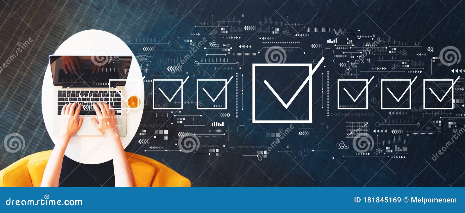 Checklist Concept with Person Using a Laptop Stock Image - Image of ...