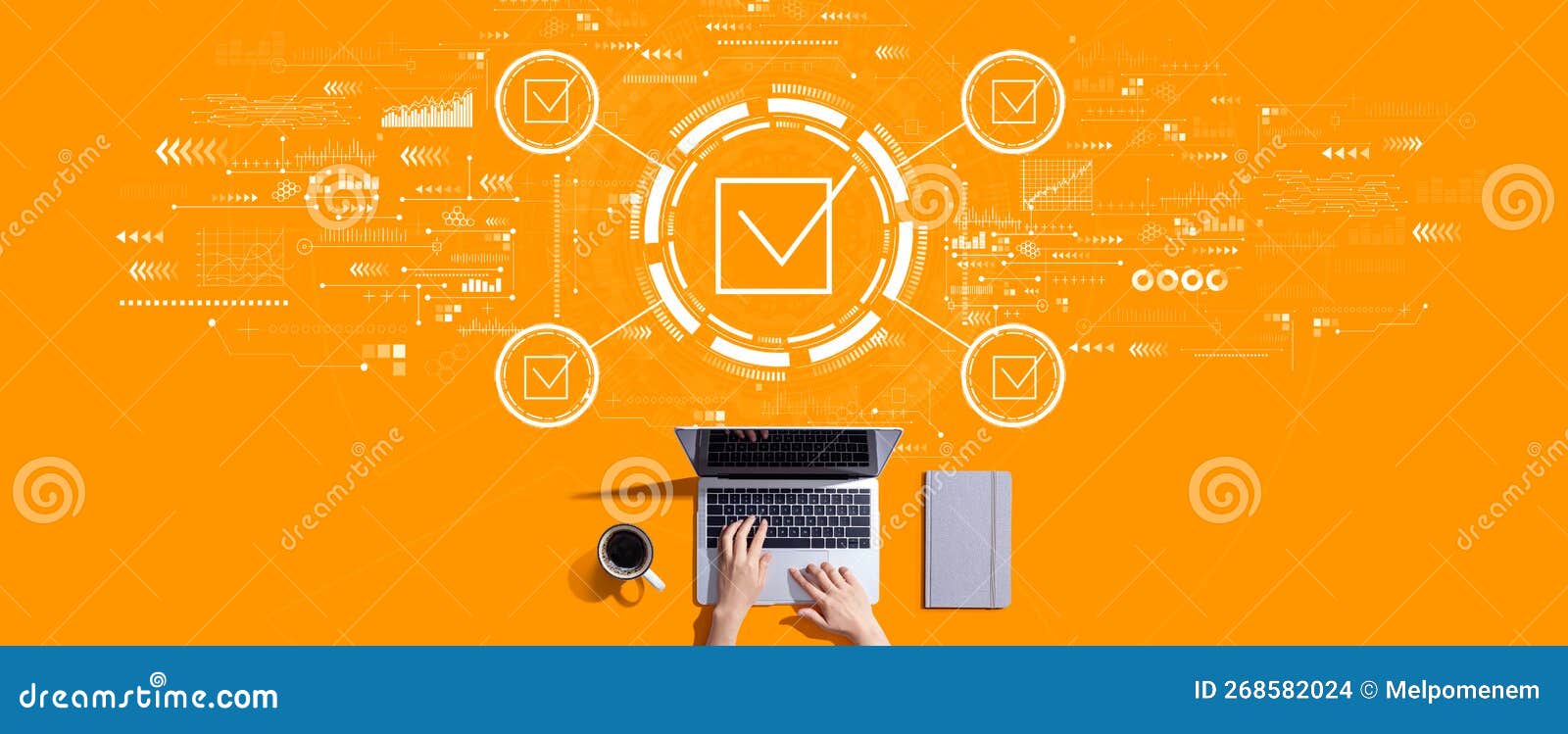 Checklist Concept with Person Working with Laptop Stock Photo - Image ...