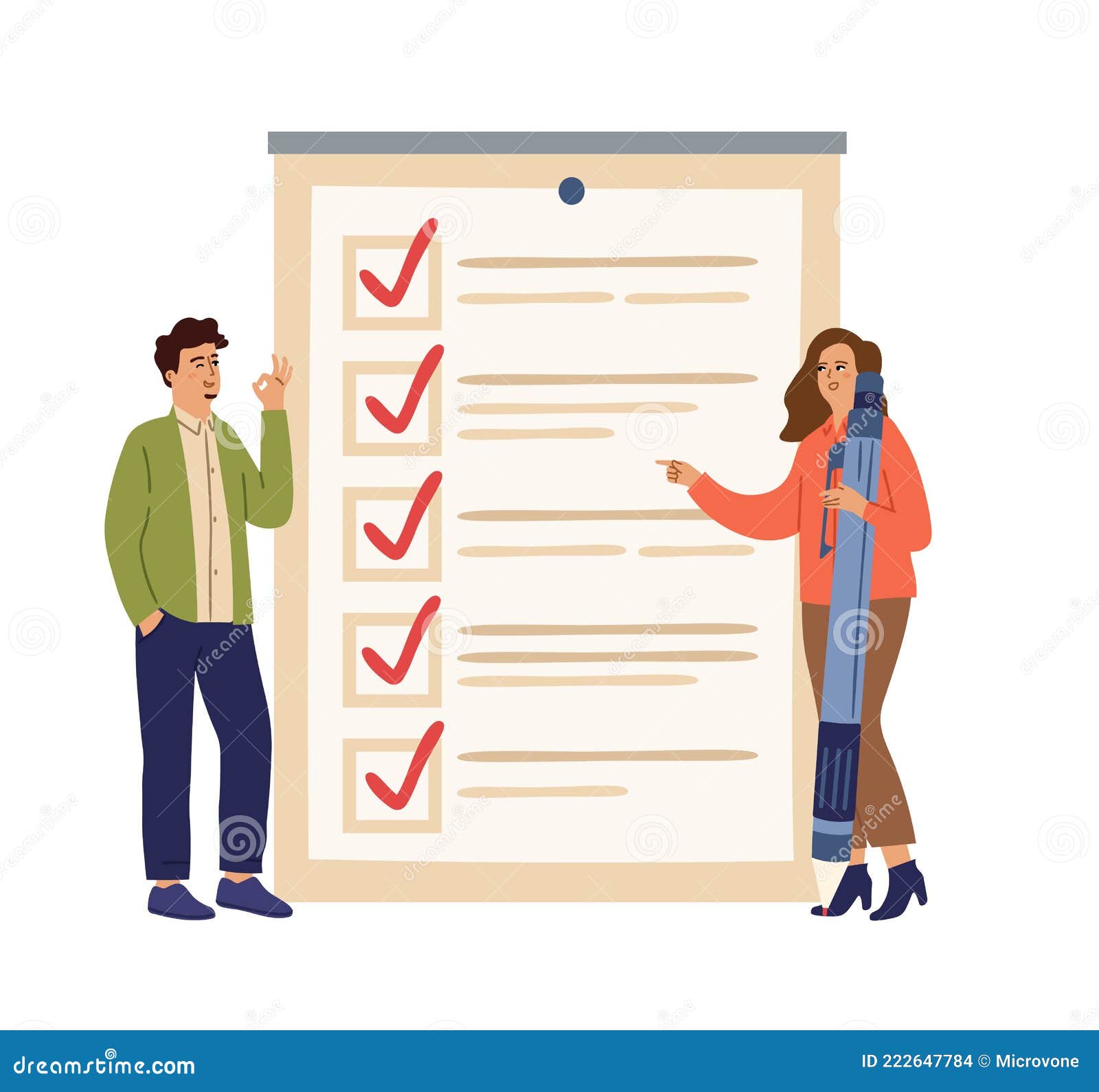 Checklist Concept. Successful Workers, Business People Start Up Task ...