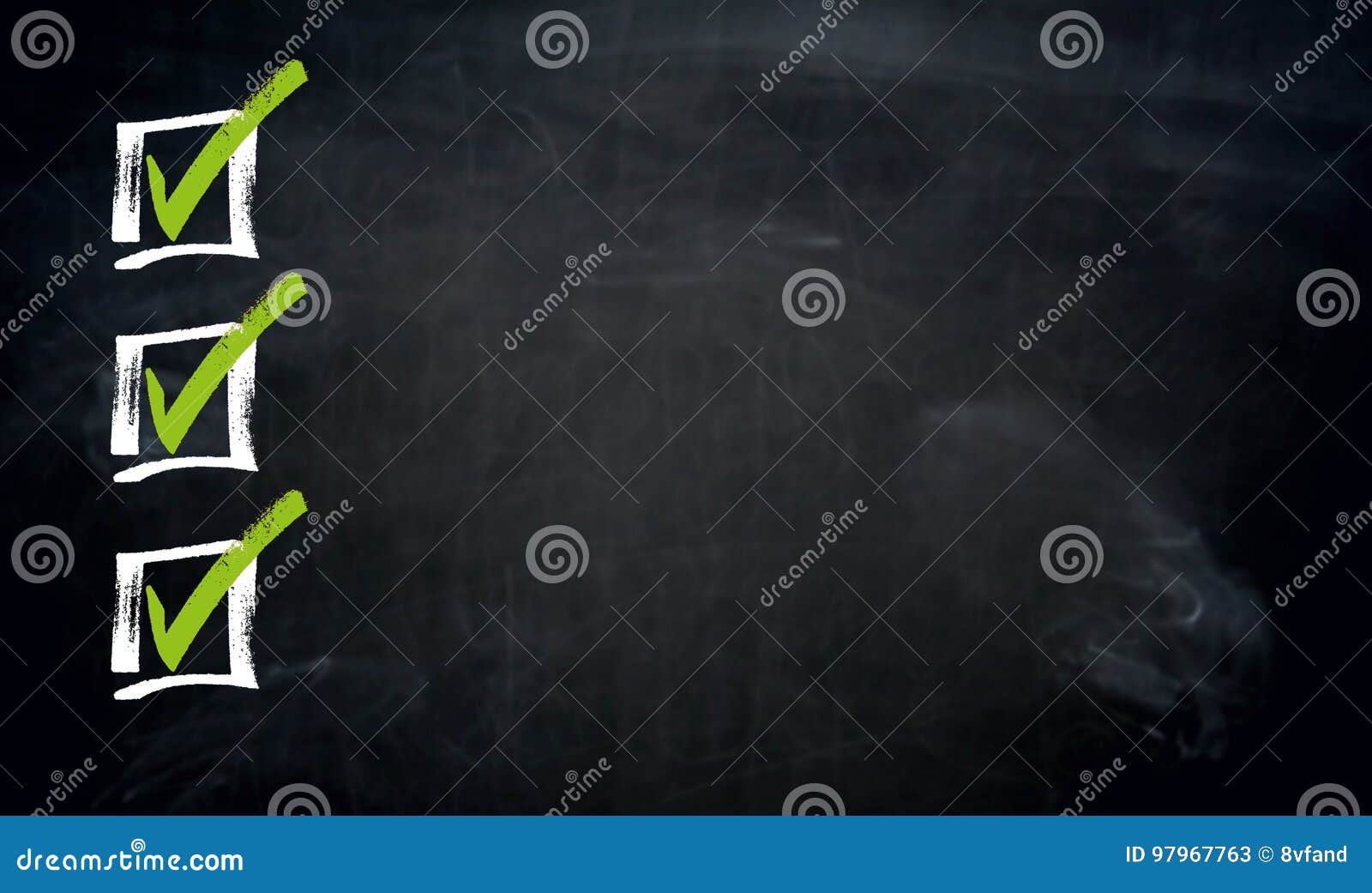 Checklist with Copyspace Blackboard Template Stock Image - Image of ...