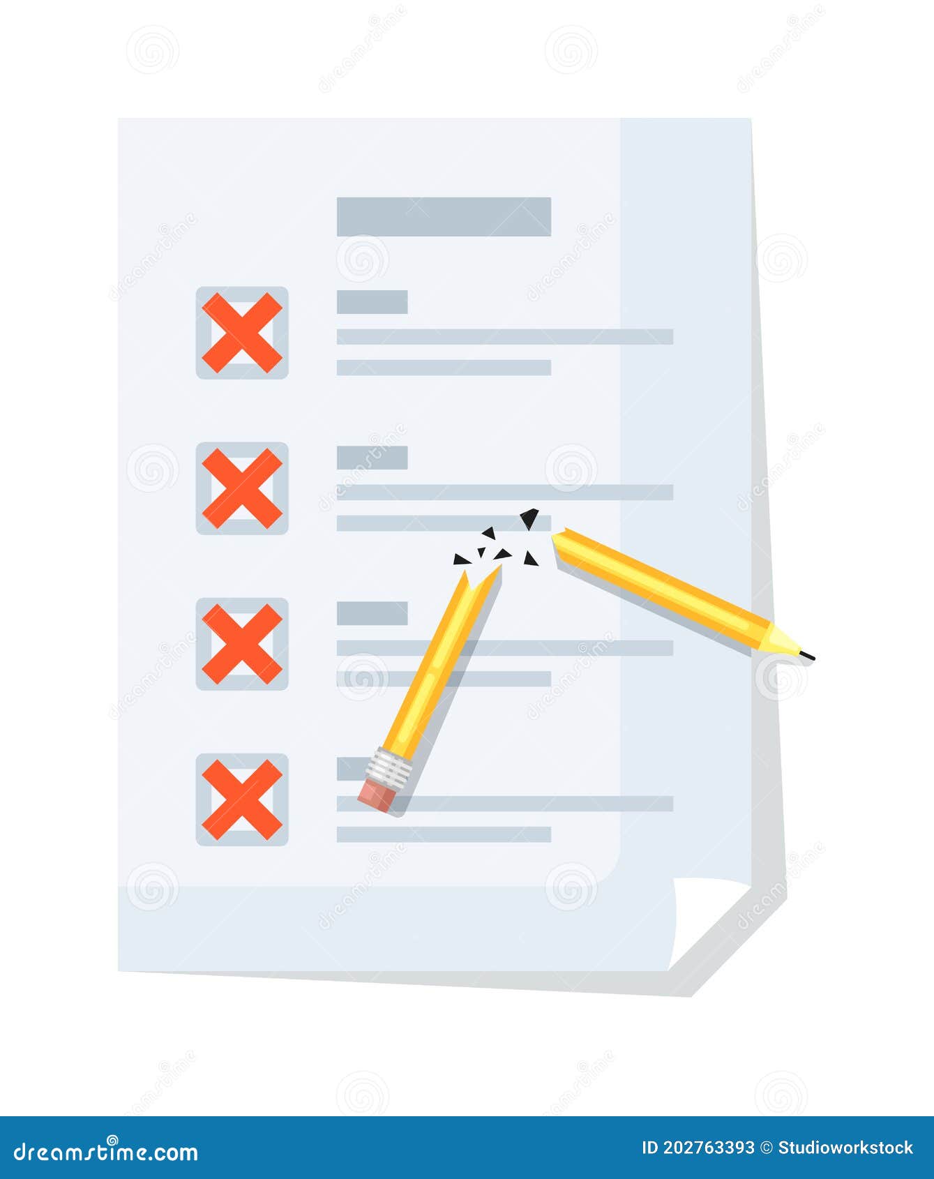 Checklist With Cross Icon. Clipboard With Red X Marks Vector ...