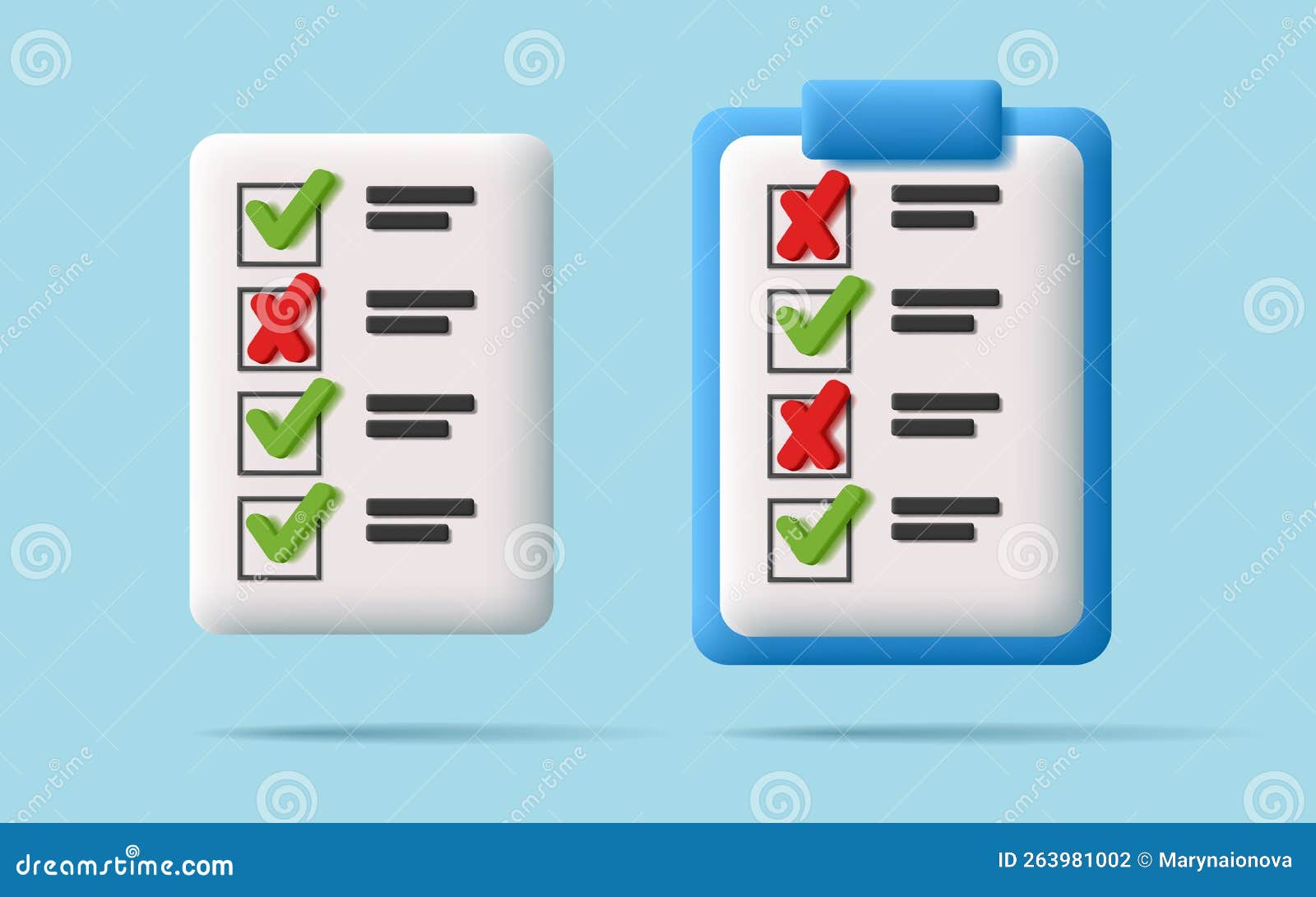 Checklist 3d Icon with File and Folder with Paper and Chek Marks and ...