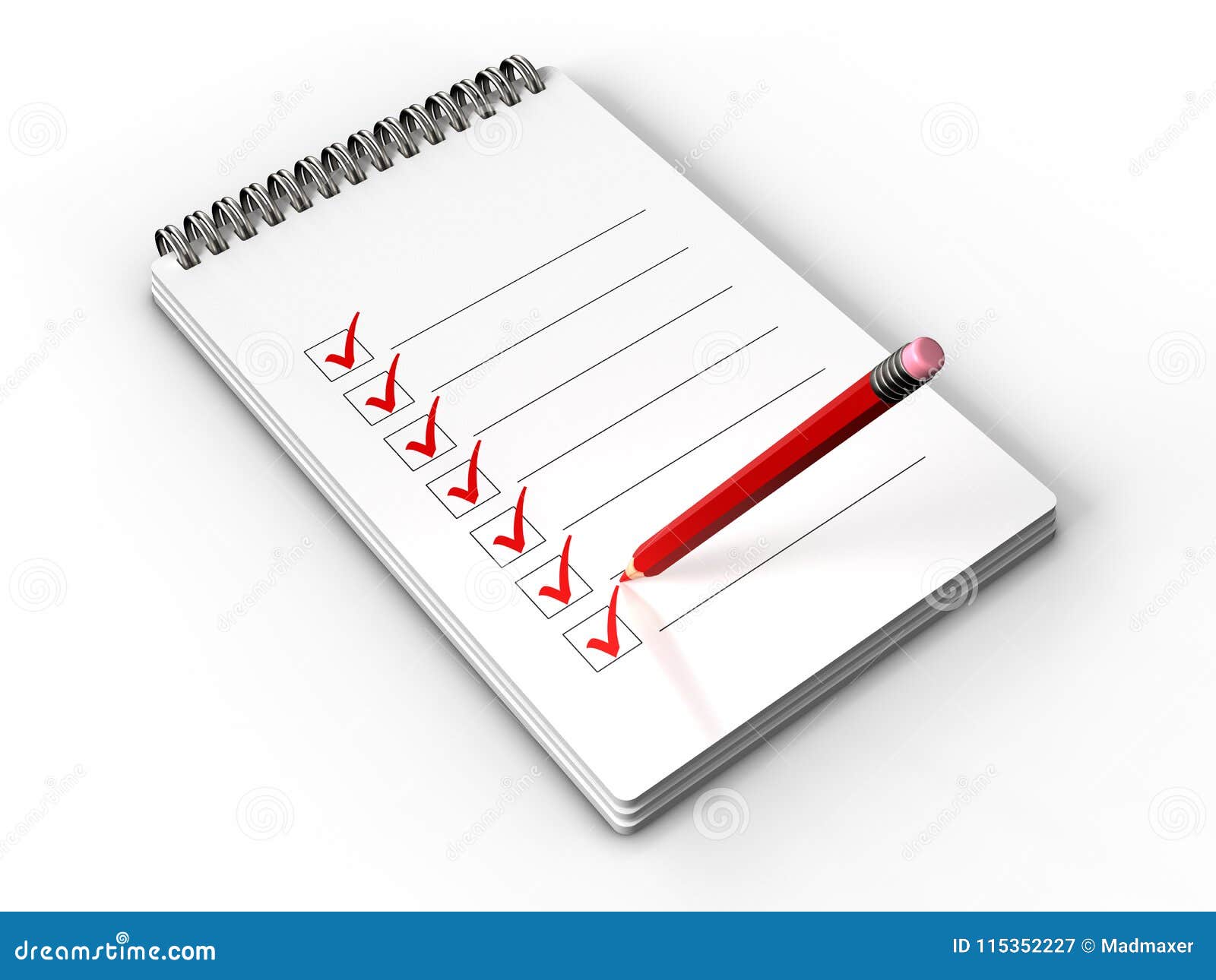 Checklist stock illustration. Illustration of sheet - 115352227