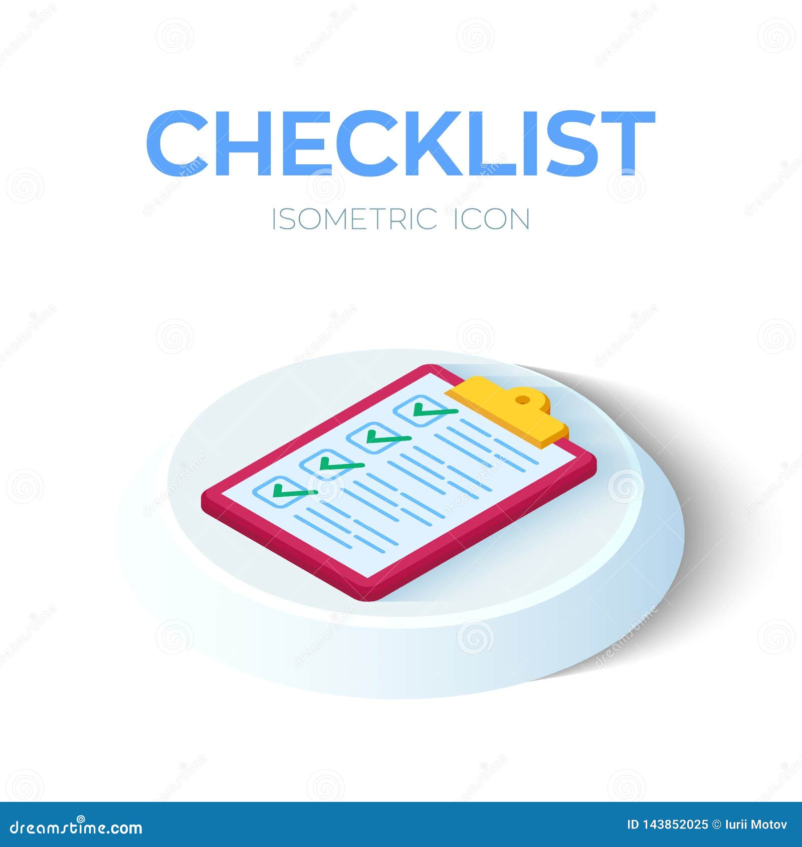 Checklist. 3D Isometric Checklist Icon. Created for Mobile, Web, Decor ...