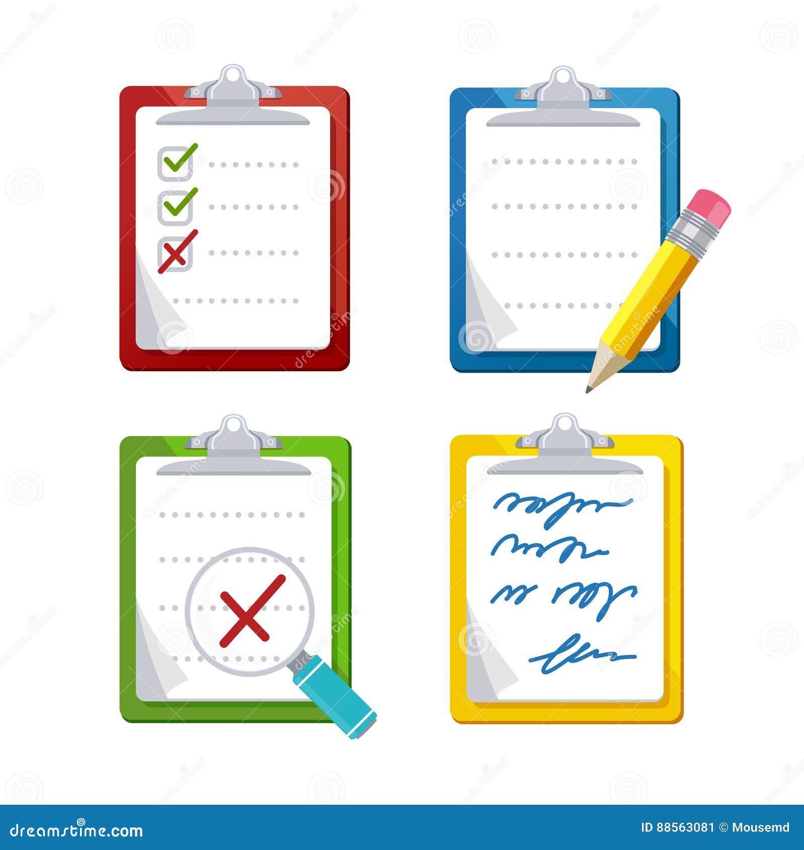 Checklist Dashboards Survey Icon Set. Vector Stock Vector ...