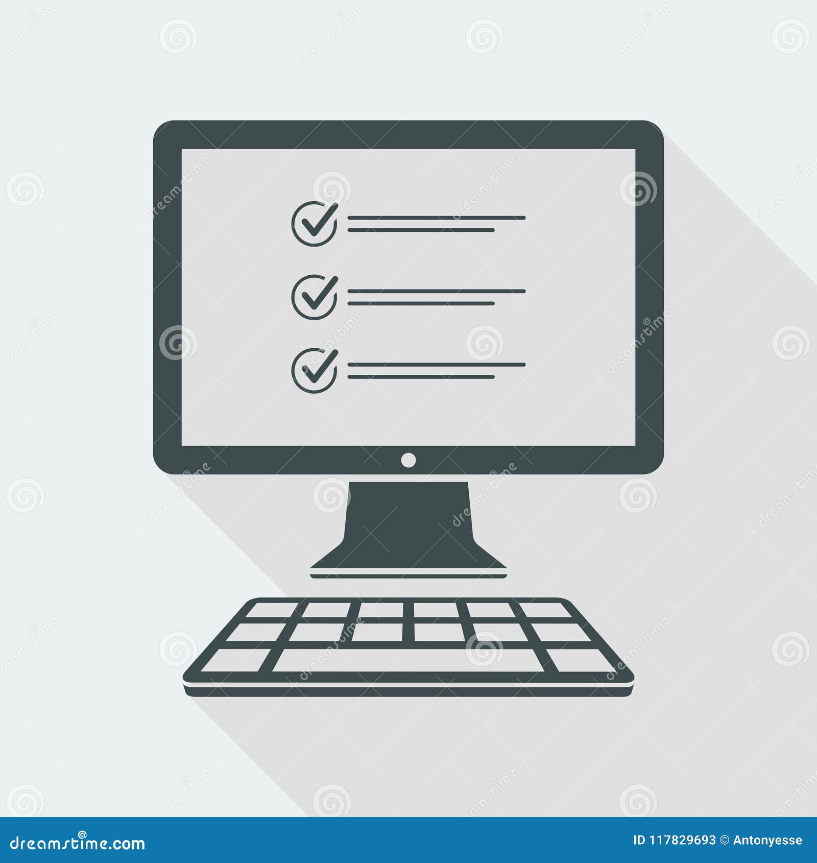 Checklist Digital Document - Vector Icon for Computer Website or ...