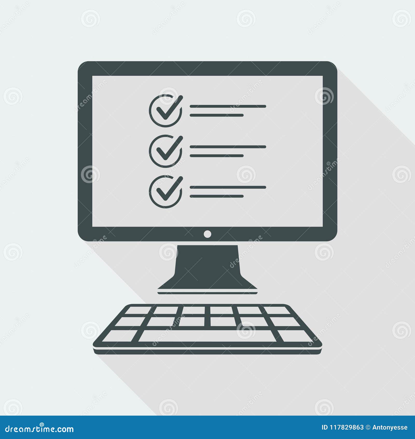 Checklist Digital Document - Vector Icon for Computer Website or ...