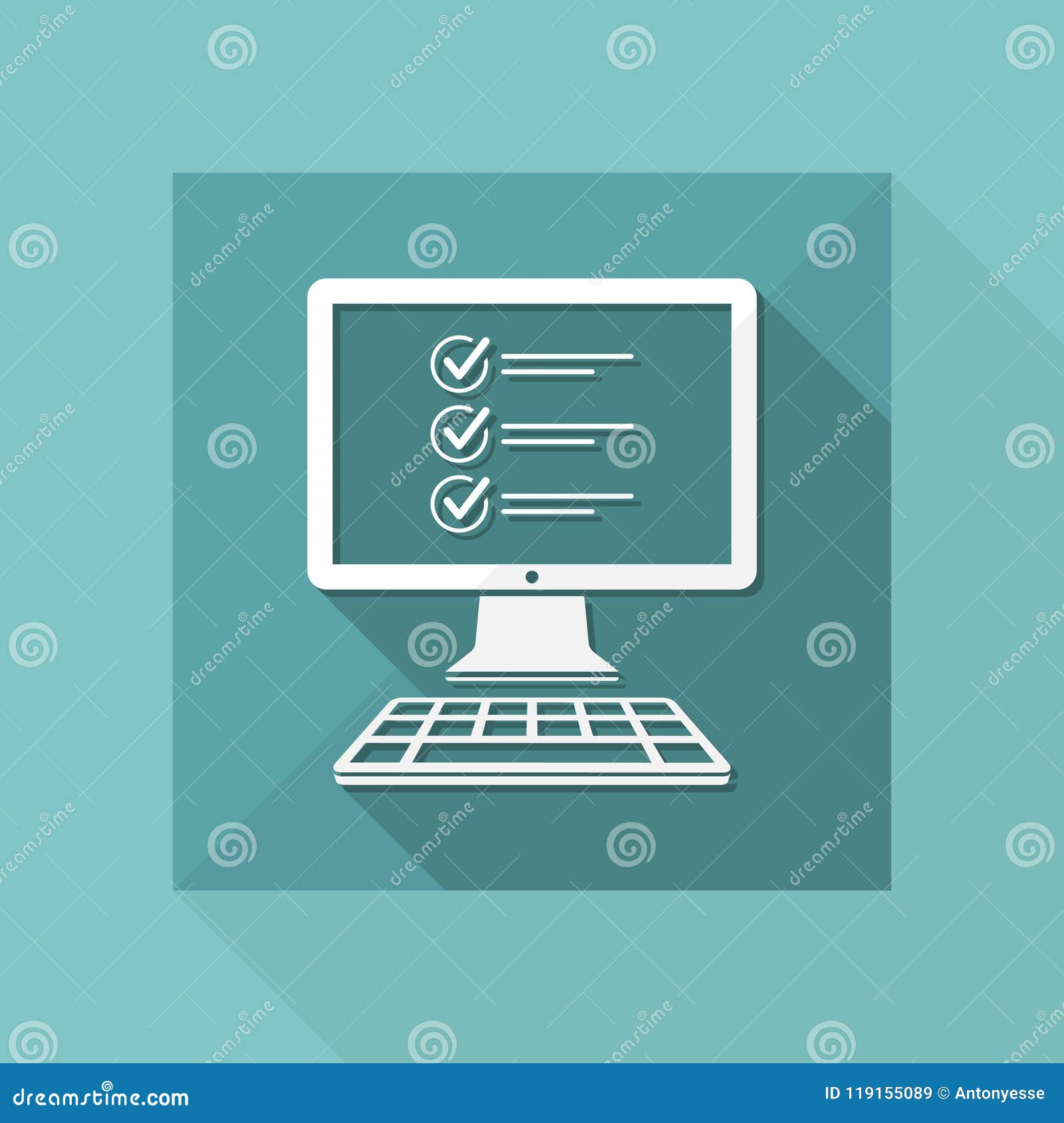 Checklist Digital Document - Vector Icon for Computer Website or ...