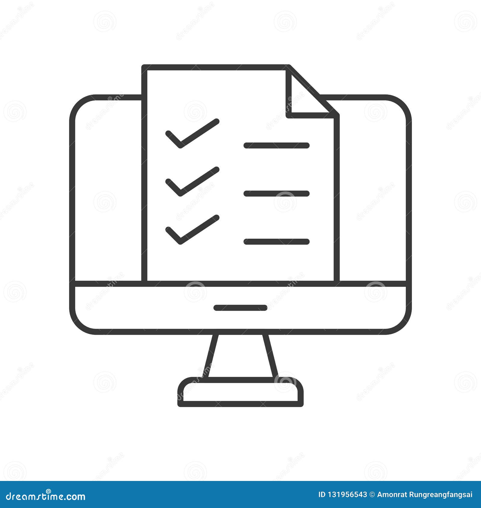 Checklist Document on Computer Desktop Screen, Education, Seo or Stock ...