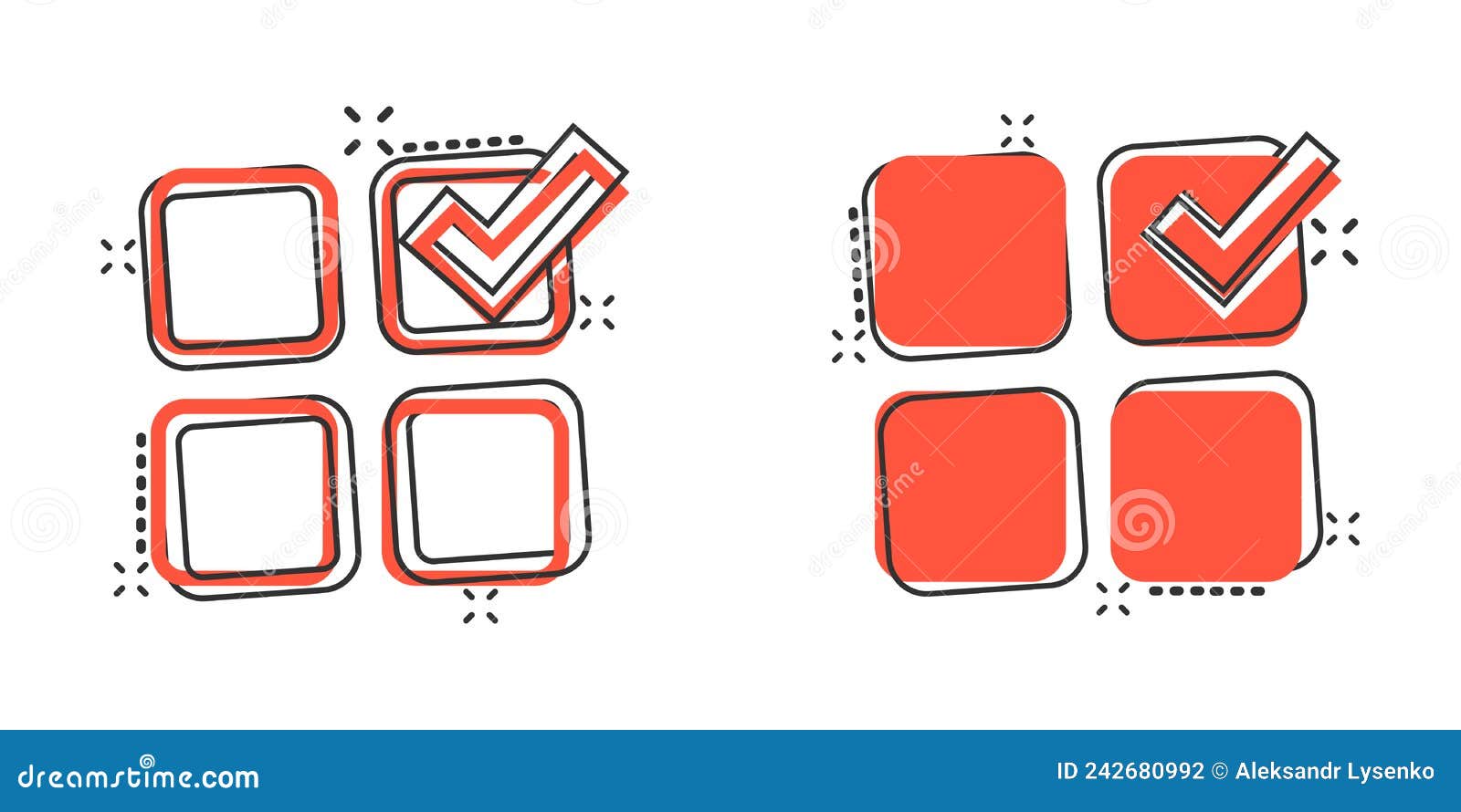 Checklist Document Icon in Comic Style. Survey Cartoon Vector ...