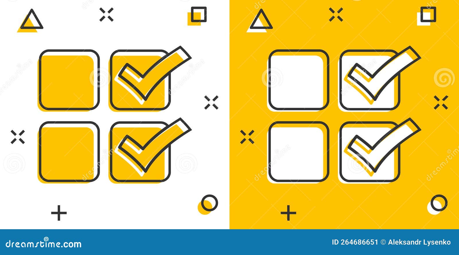 Checklist Document Icon in Comic Style. Survey Cartoon Vector ...