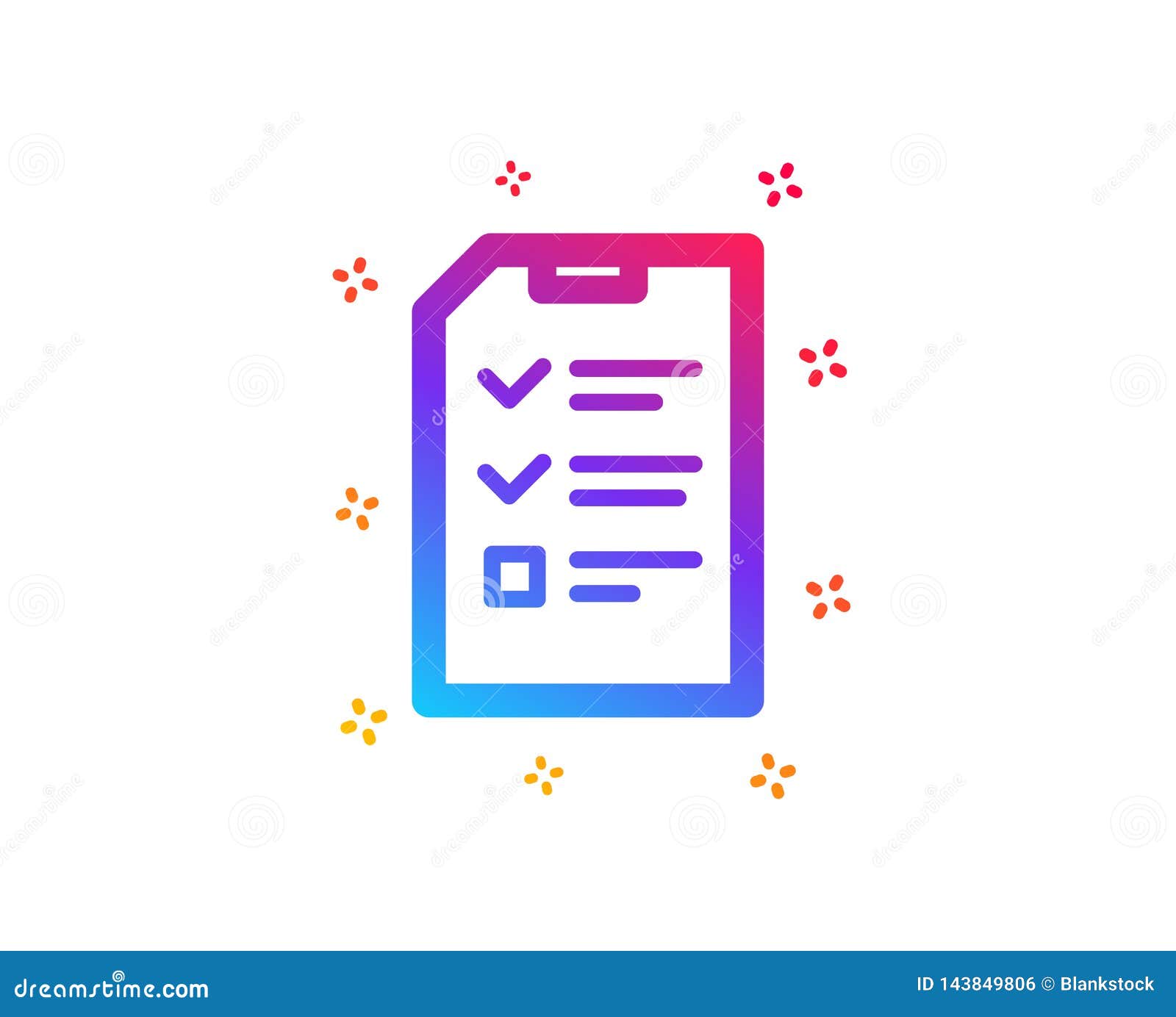 Checklist Document Icon. File Sign. Vector Stock Vector - Illustration ...